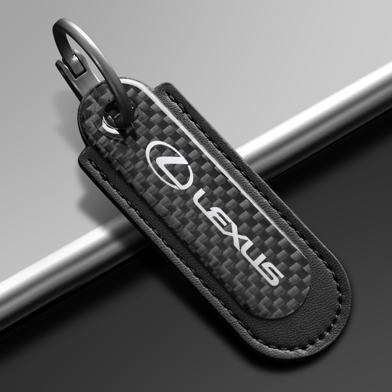 Lexus Real Carbon Fiber With Black Leather Keychain - Tire Valve Caps ...