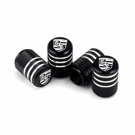Porsche Black Laser Engraved Tire Valve Caps – Extra Spare Cap Total 5 ...
