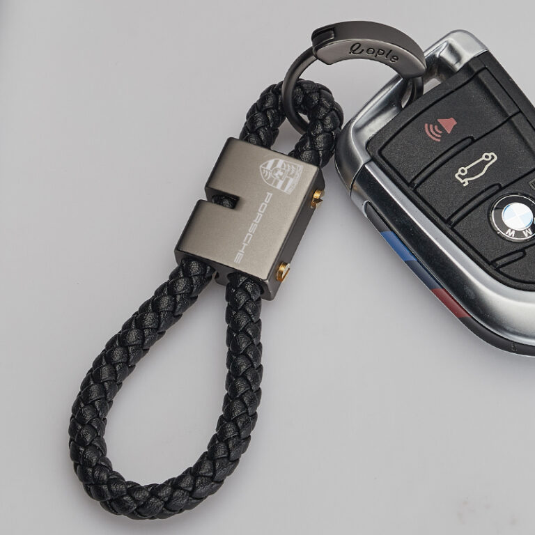 AMG Red Braided Leather Stainless Steel Keychain – Tire Valve Caps ...