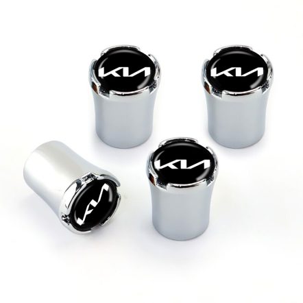 Kia Chrome Tire Valve Caps – Extra Spare Cap Total 5 Caps – Tire Valve Caps, Keychain ...