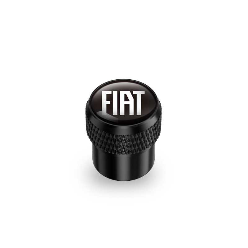 Fiat Black Tire Valve Caps – Extra Spare Cap Total 5 Caps – Tire Valve ...