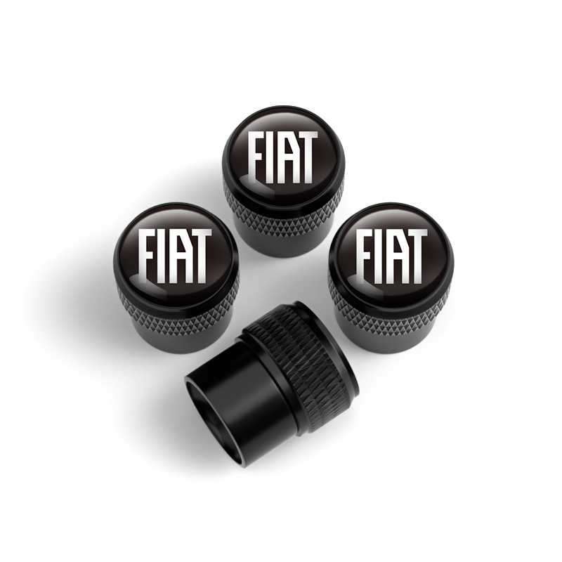 Fiat Black Tire Valve Caps – Extra Spare Cap Total 5 Caps – Tire Valve ...