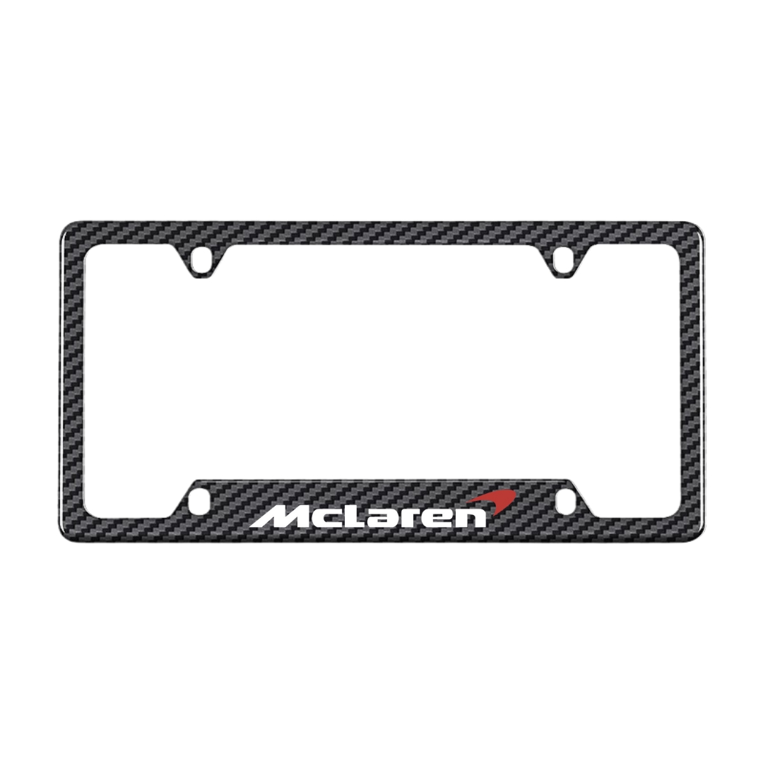 McLaren Carbon Fiber License Plate Frame 4 Holes - Tire Valve Caps ...